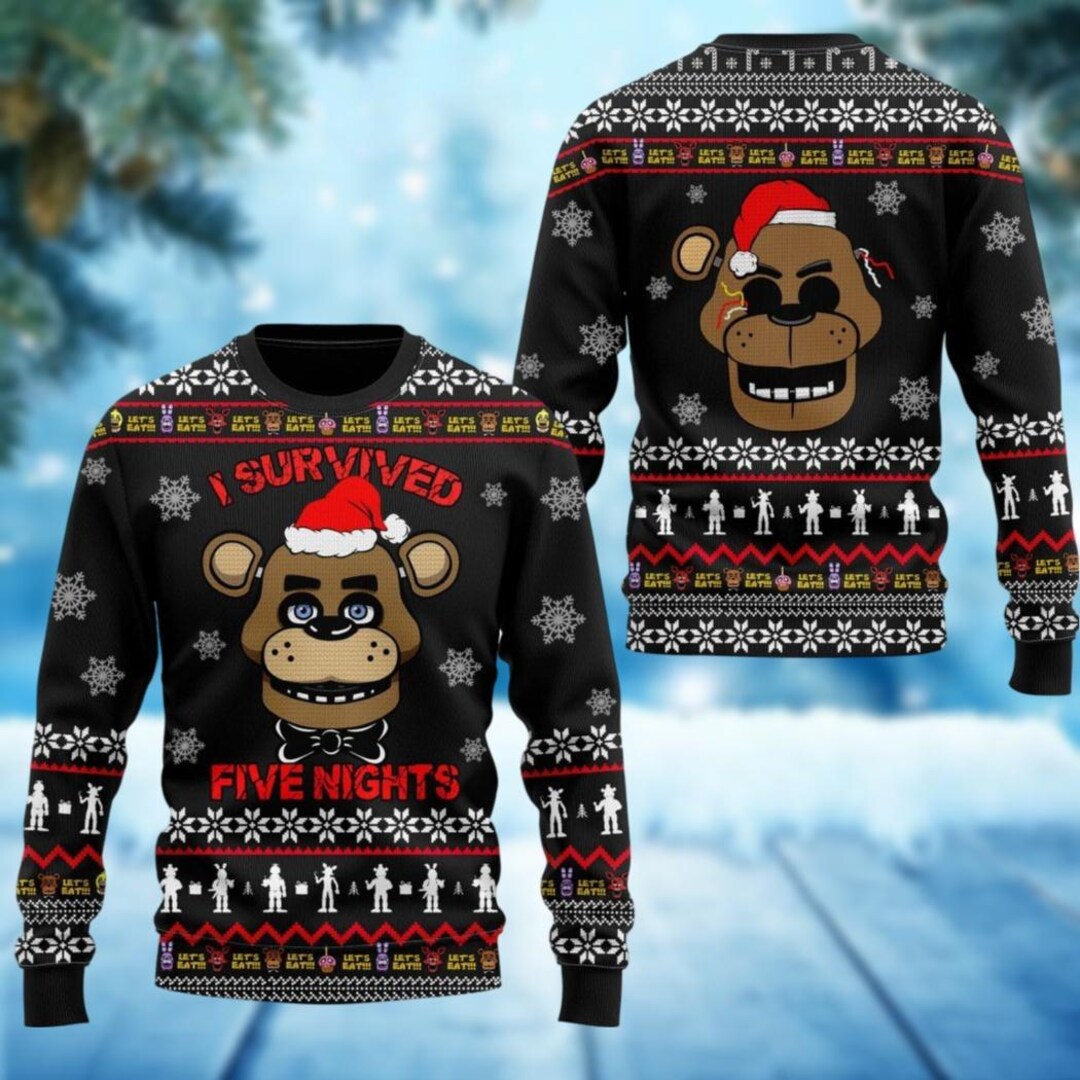 Five Nights at Freddy's Christmas Sweater, Freddy Fazbear Ugly ...