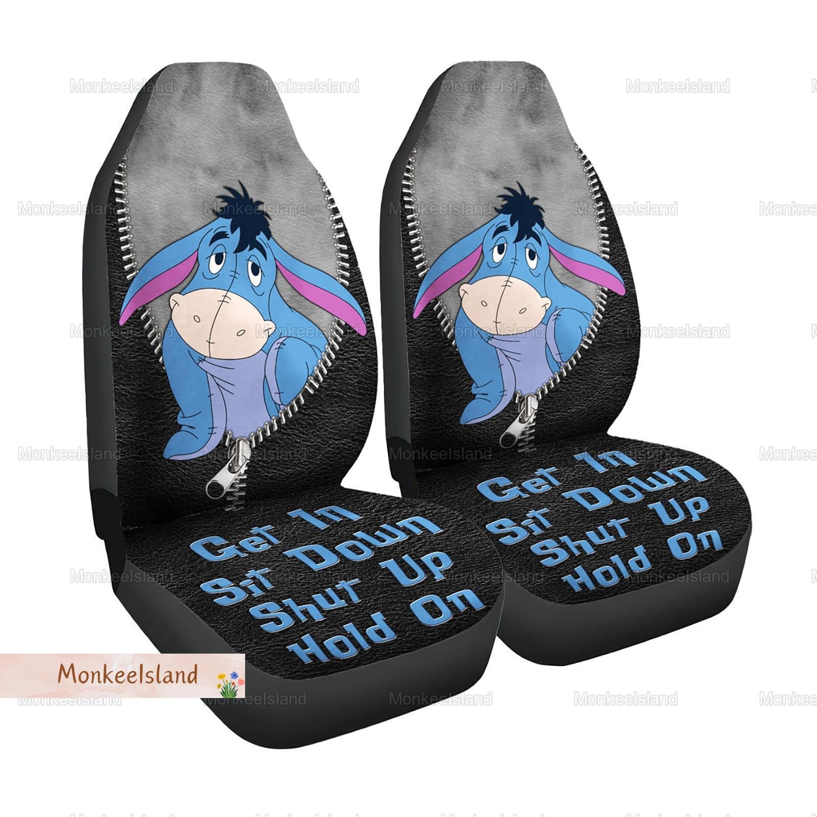 Eeyore Winnie The Pooh Car Seat Cover, Funny Eeyore Car Decor, Eeyore ...