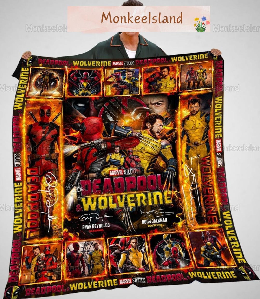 Halloween Deadpool and Wolverine Quilt, Deadpool Quilt Pattern ...