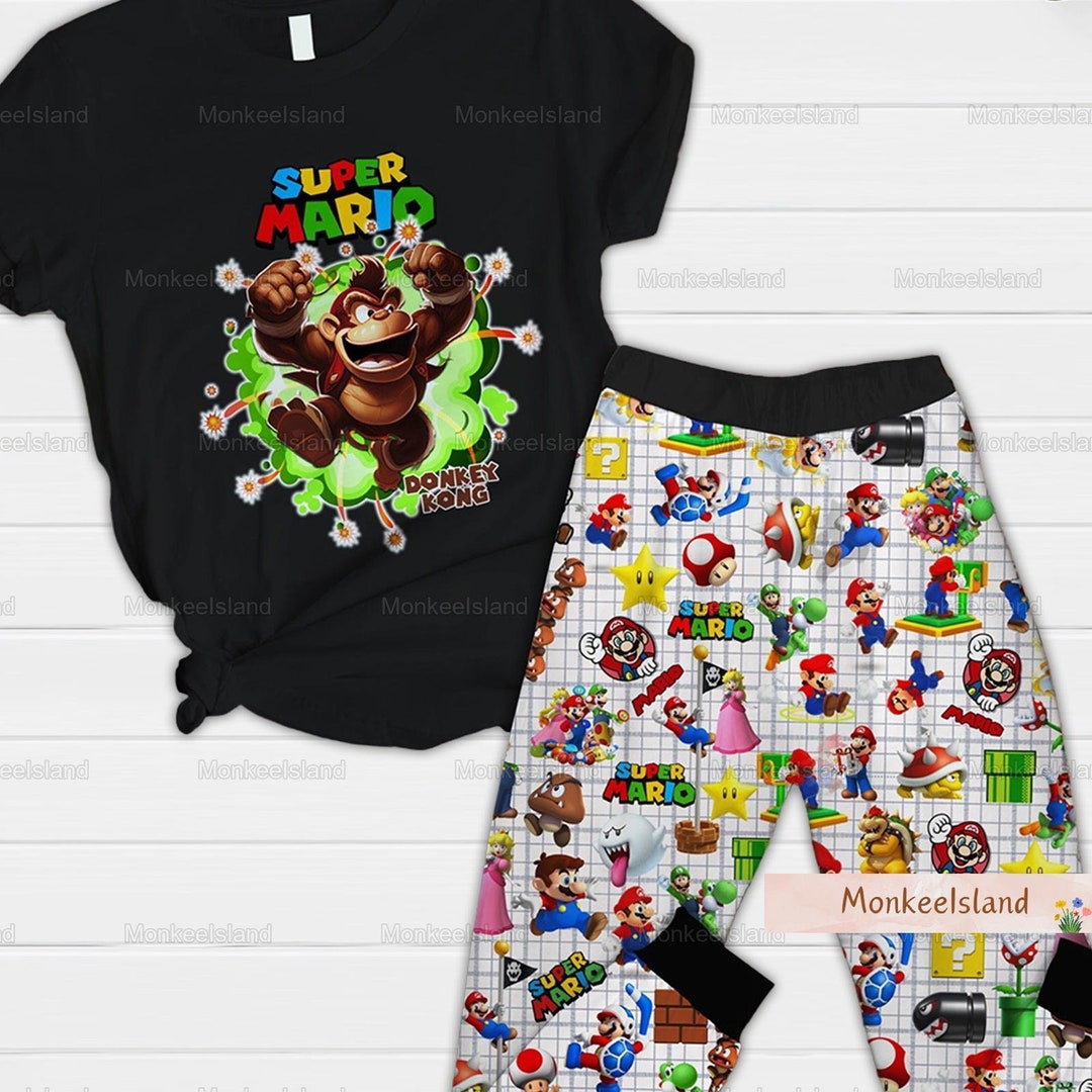 Donkey Kong Pajamas, Super Mario Pajamas Set, Donkey Kong Mario Pjs for ...