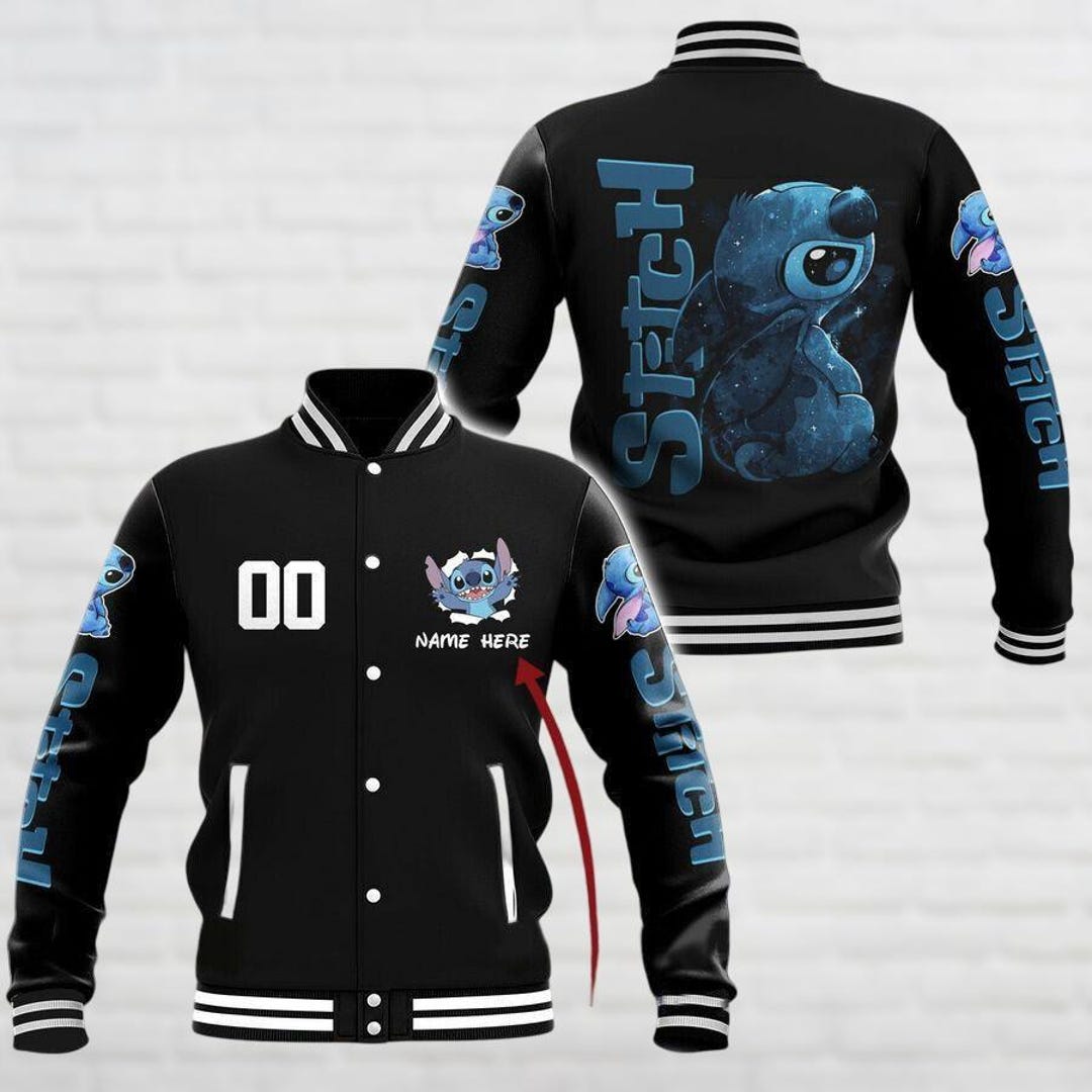 Custom Stitch Baseball Jacket, Lilo and Stitch Mens Jacket ...