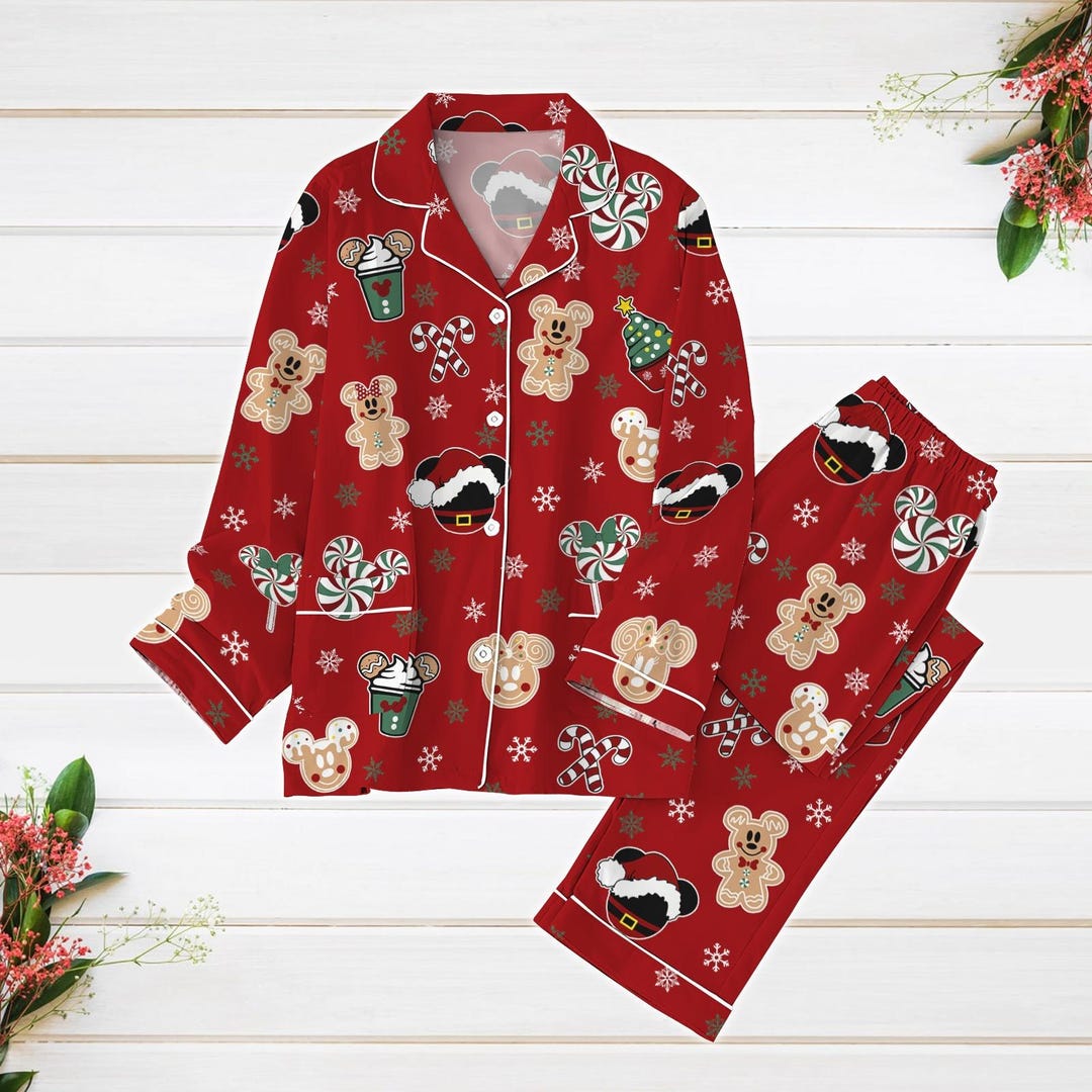 Christmas Pajamas, Disney Hot Cocoa Pajamas Set, Mickey Mouse Santa ...