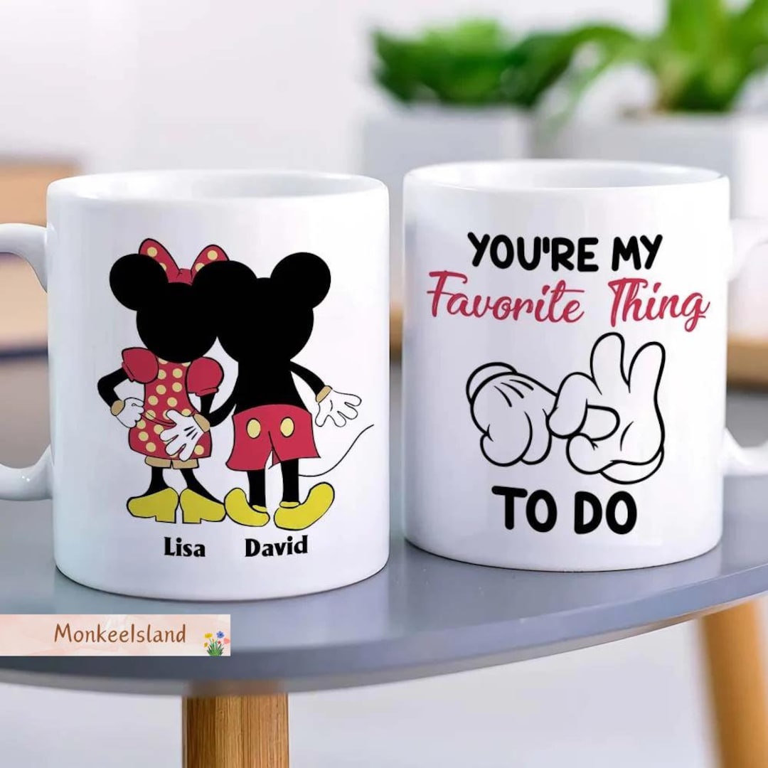 Mickey and Minnie Mouse Mug, Personalized Couple Mug, Valentine's Day ...