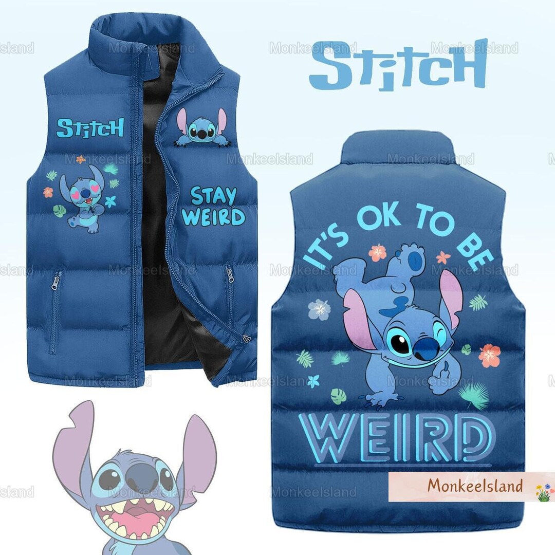 Disney Stitch Jacket, Funny Stitch Sleeveless Jacket, Lilo and Stitch ...