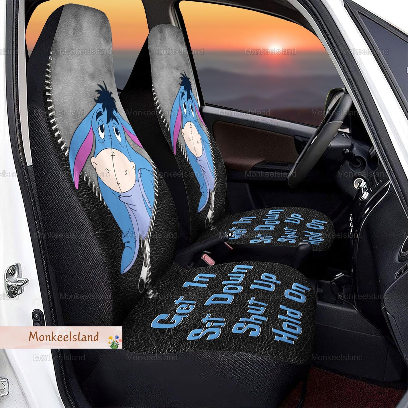 Eeyore Winnie the Pooh Car Seat Cover, Funny Eeyore Car Decor, Eeyore ...