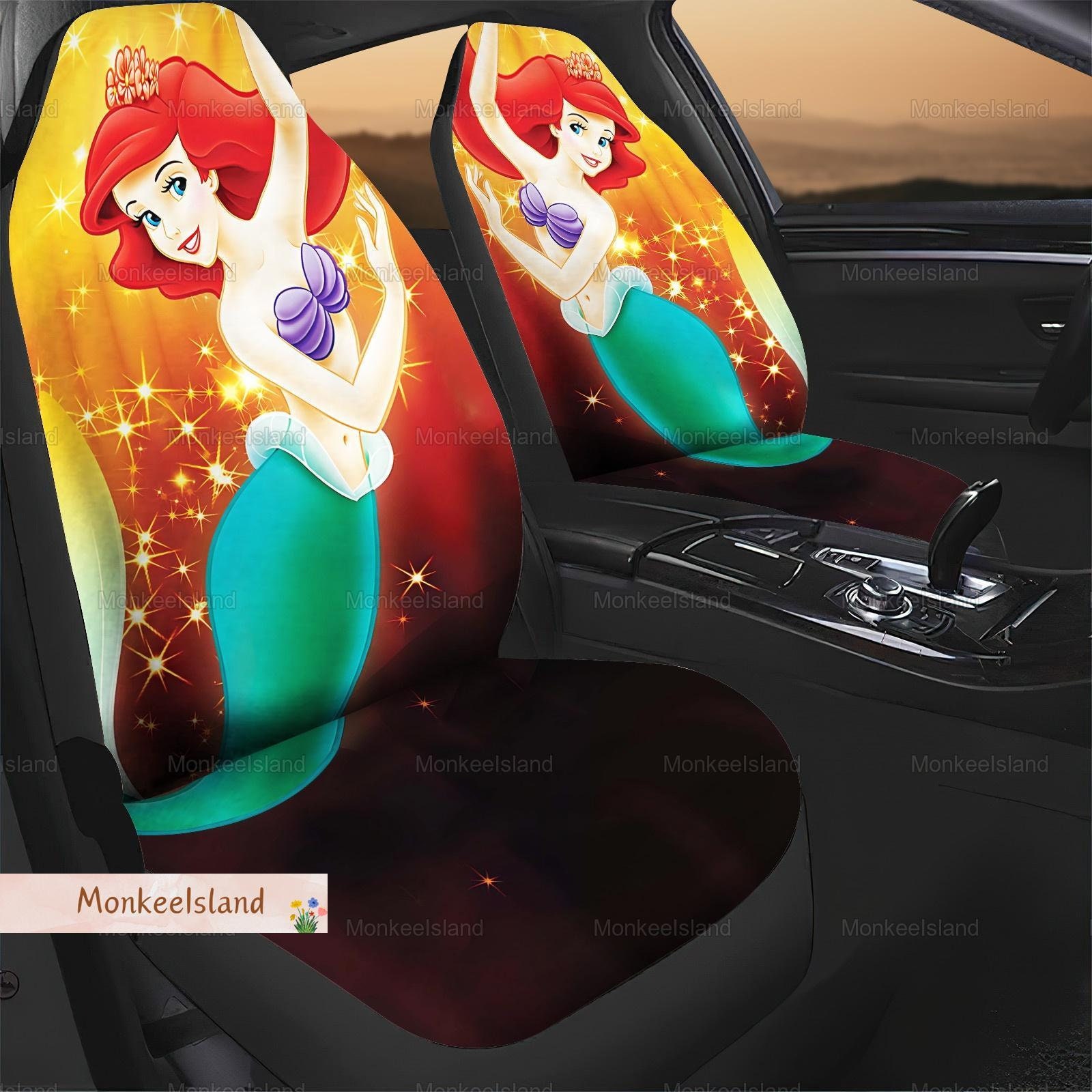 Princess Ariel Car Seat Cover, Disney Princess Seat Cover, Little ...