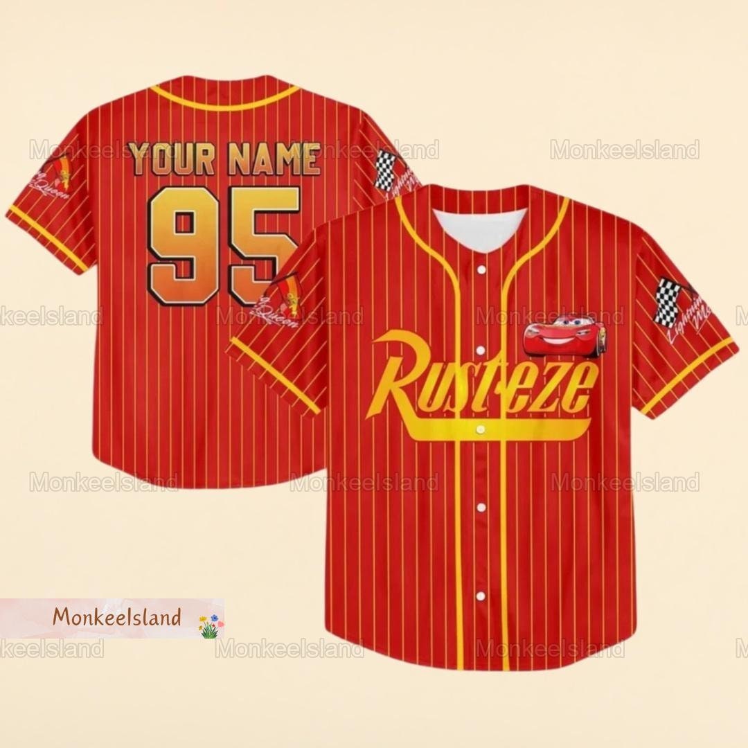 Custom Lightning Mcqueen Baseball Jersey, Mcqueen 95 Cars Baseball Team ...