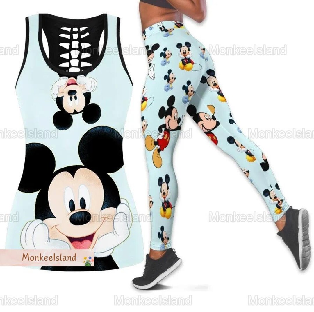 Cute Mickey Tank Top, Mickey Mouse Leggings, Disney Mickey Yoga Tank ...