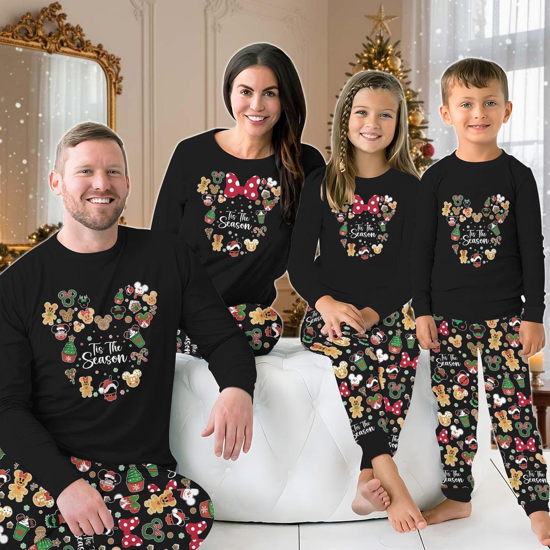 Disney Mickey Ears Christmas Matching Family Pajamas, Mickey Mouse Xmas ...