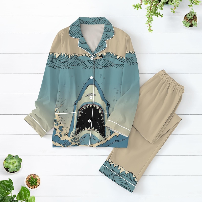 Shark Pajamas - Etsy