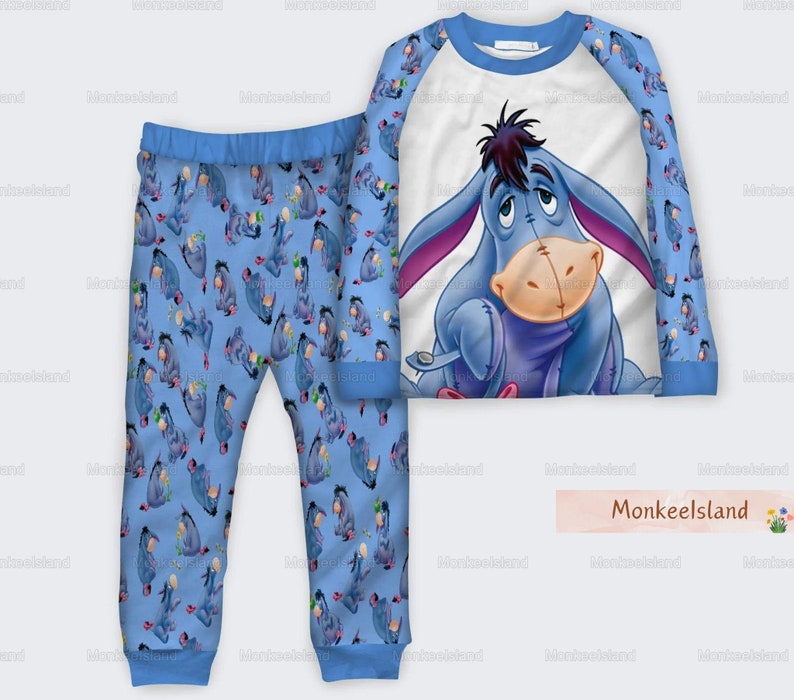 Funny Eeyore Pajamas, Eeyore Winnie the Pooh Pajamas Set, Cute Eeyore ...