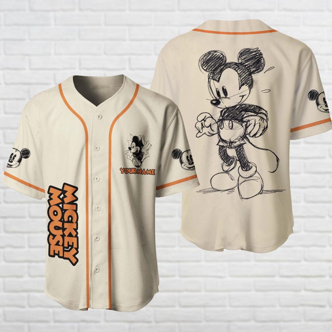 Custom Mickey Baseball Jersey, Disney Mouse Jersey Shirt, Cartoon Movie ...