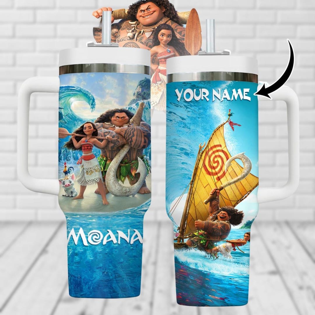 Personalized Disney Moana 40oz Tumbler, Pua and Hei Hei Tumbler Cup ...