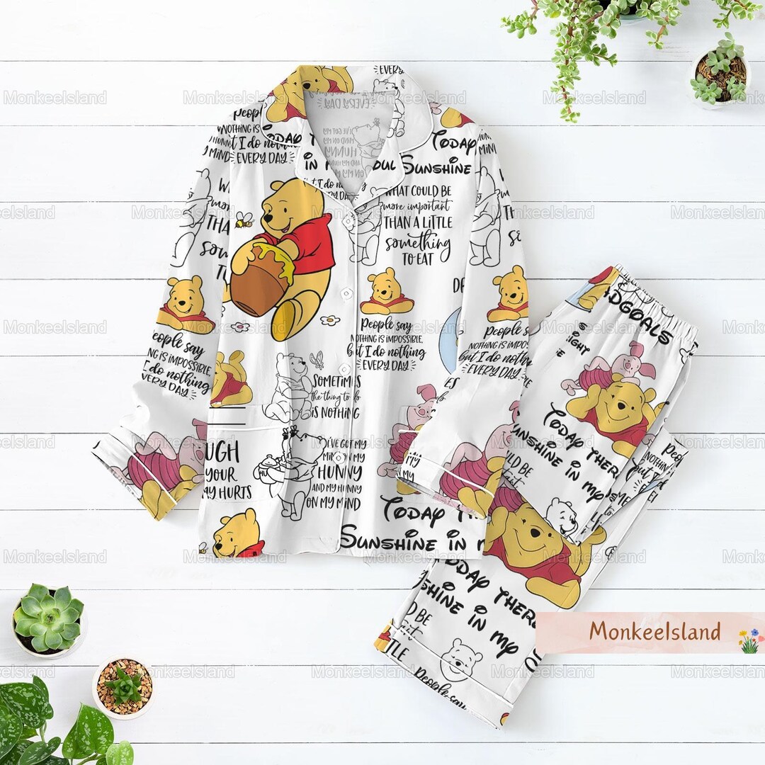 Winnie the Pooh Pajamas, Pooh Honey Bee Women Pajamas Set, Honey Pooh ...
