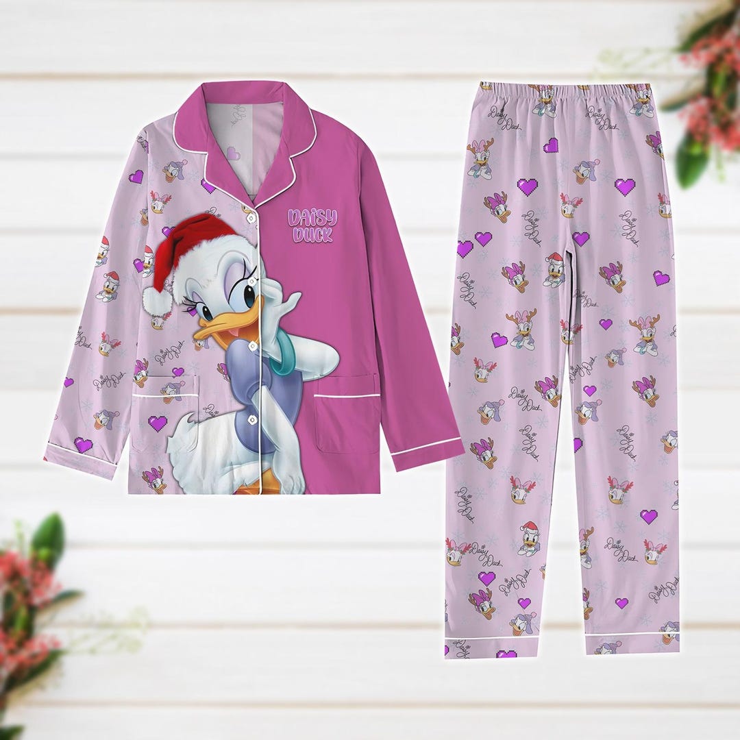 Daisy Duck Christmas Pajamas, Disney Daisy Santa Women Pajamas ...