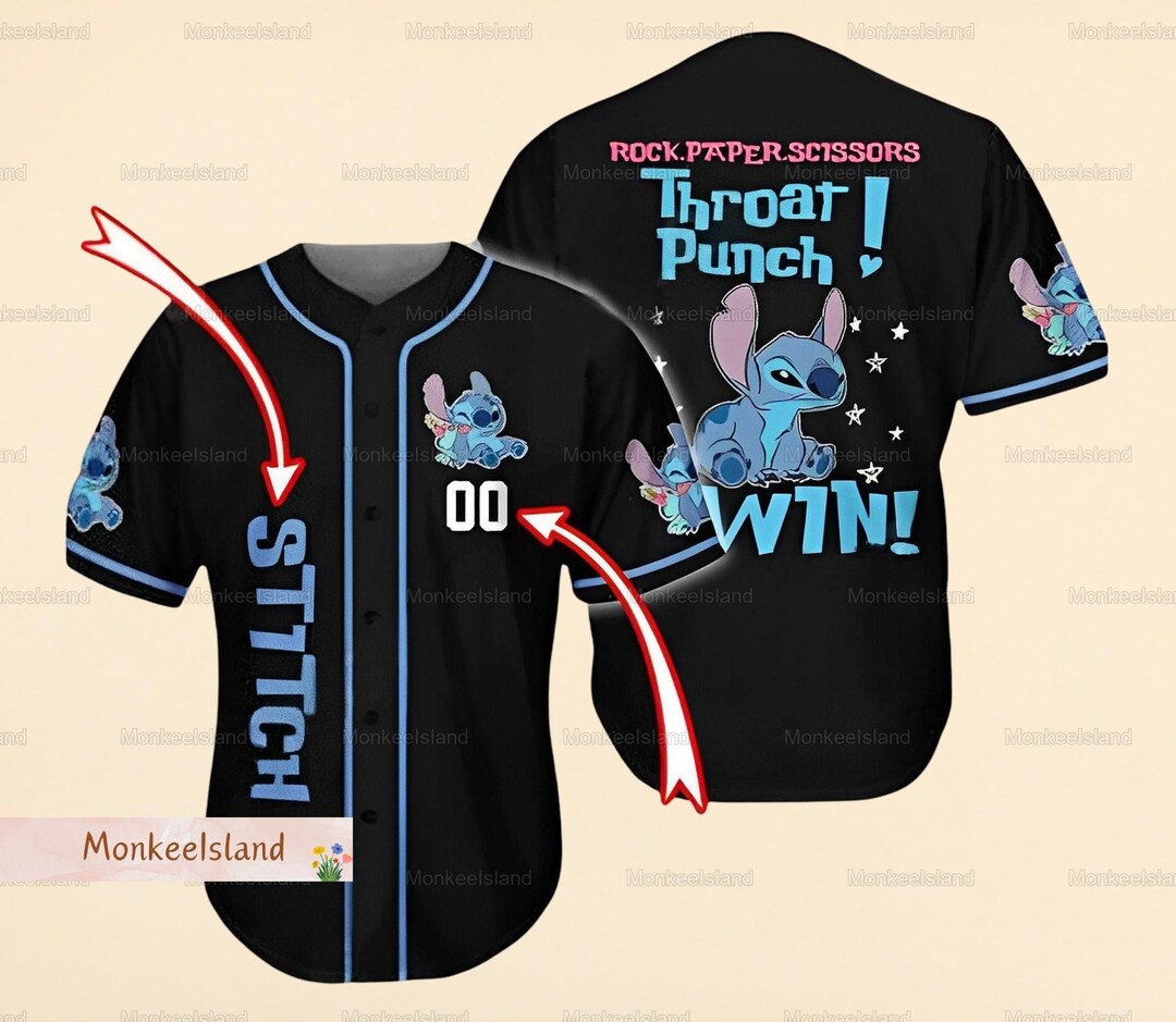 Custom Disney Stitch Baseball Jersey, Lilo and Stitch Jersey Shirt ...