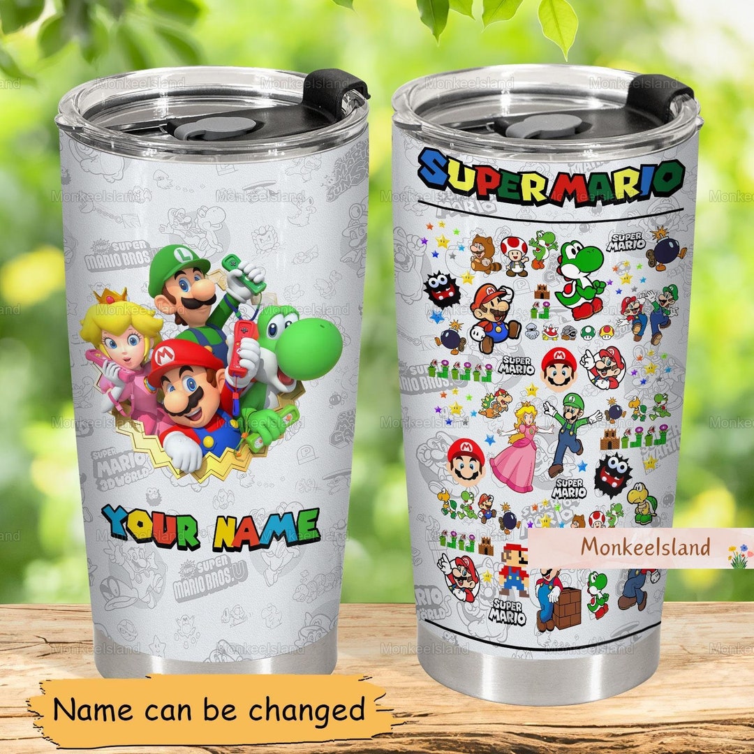 Super Mario Tumbler, Super Mario Bros 20 Oz Tumbler, Personalized ...
