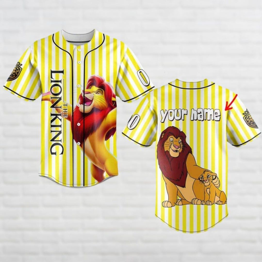 Disney Lion King Baseball Jersey, Simba Nala Jersey Shirt, Cartoon ...