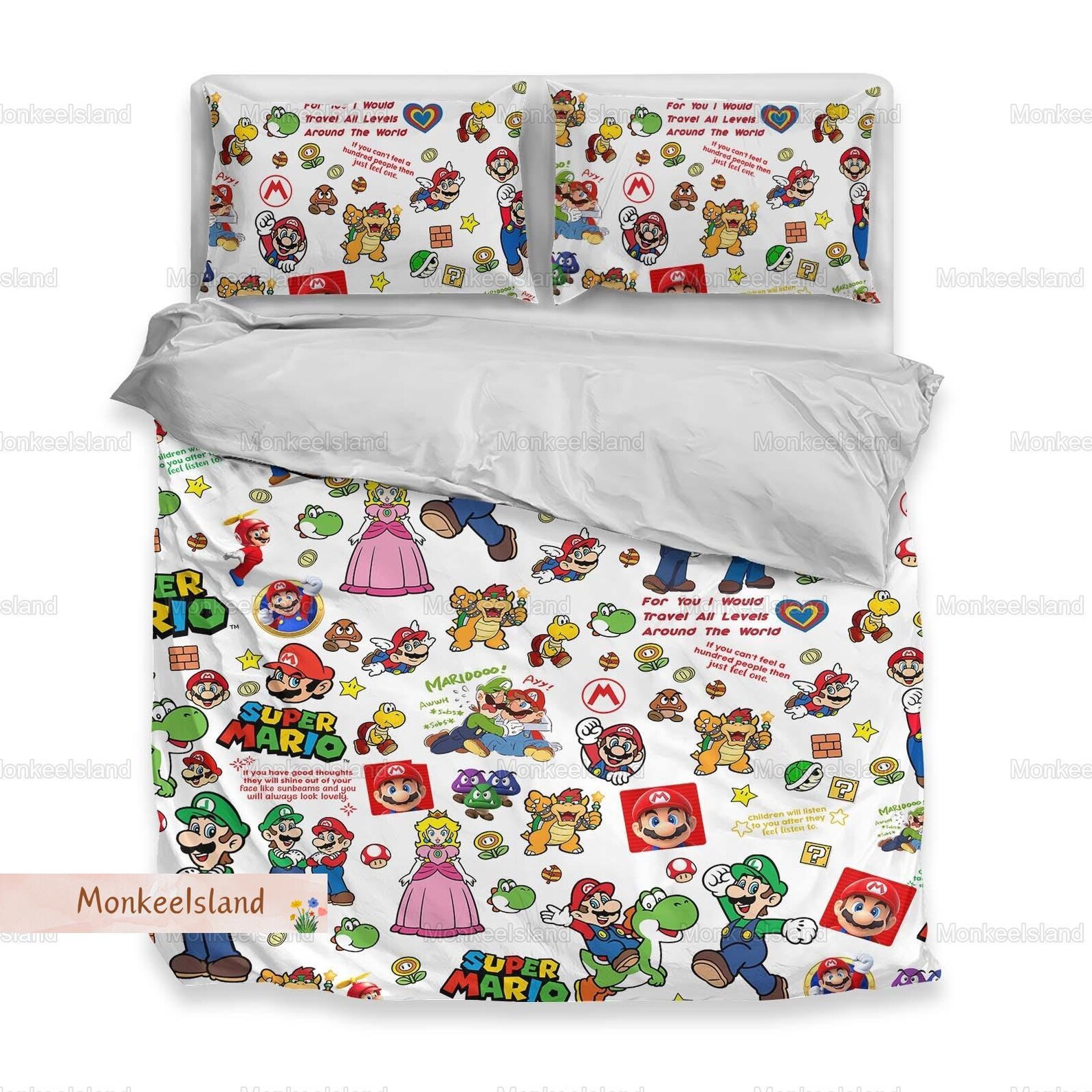 Super Mario Bros Bedding, Mario Bros Bedding Set, Super Mario Gaming ...