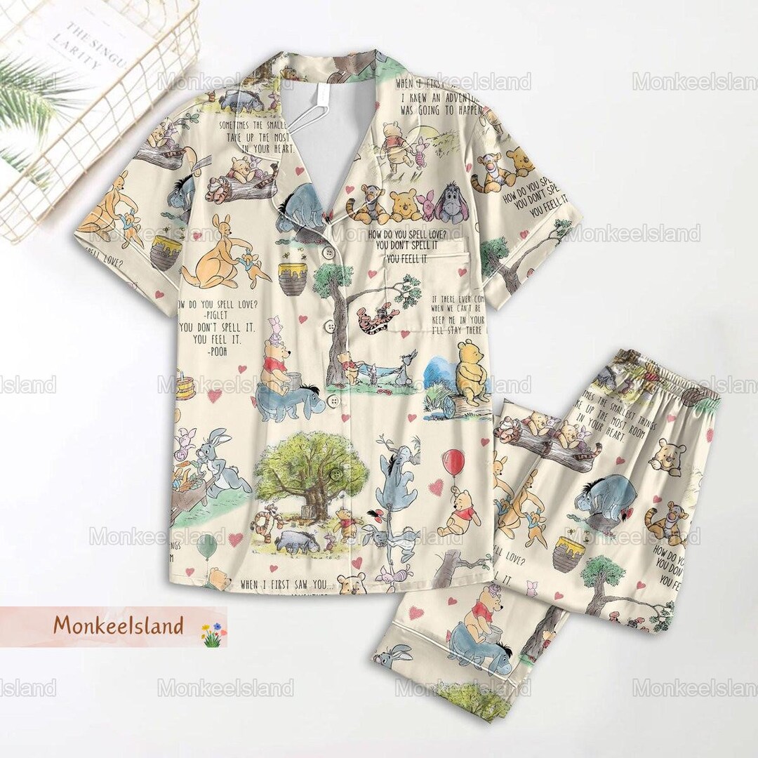 Vintage Winnie the Pooh Pajamas, Pooh and Friends Pajamas Set, Honey ...