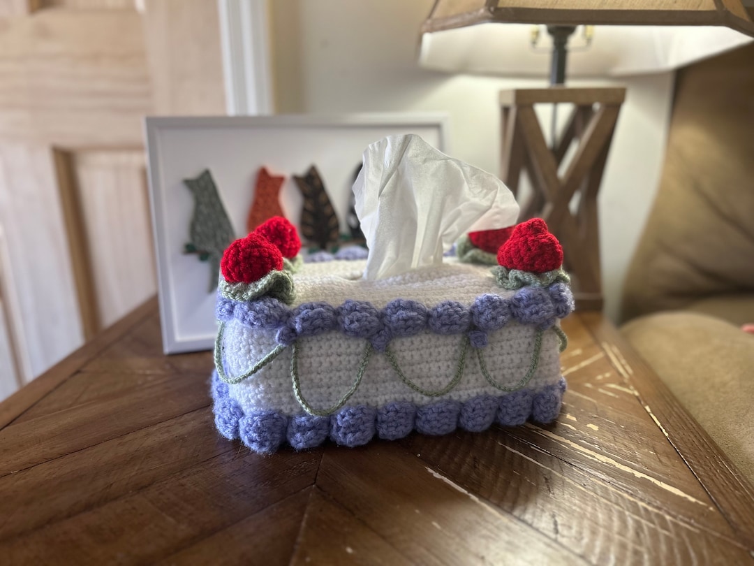 Crochet Cake Tissue Box Cover - Etsy