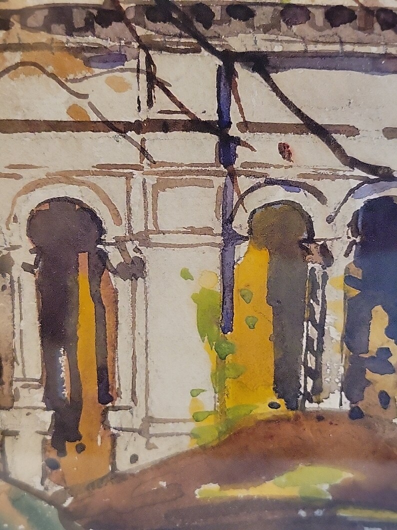 Vintage Julius Delbos Original Watercolor. - Etsy