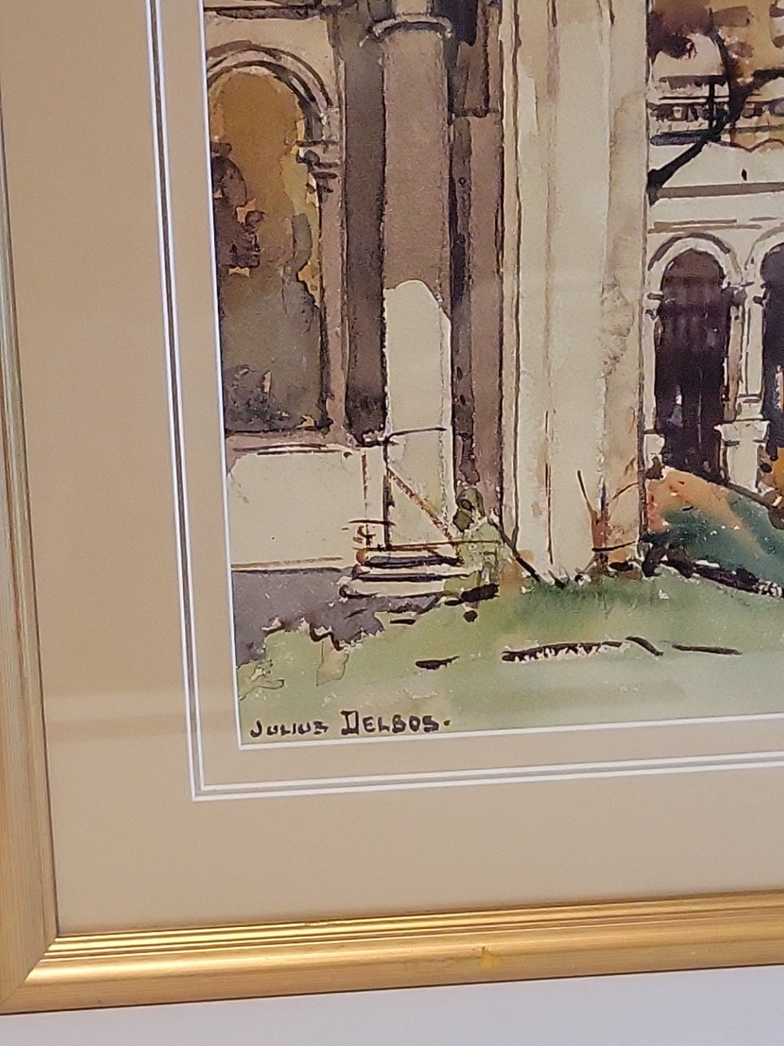 Vintage Julius Delbos Original Watercolor. - Etsy