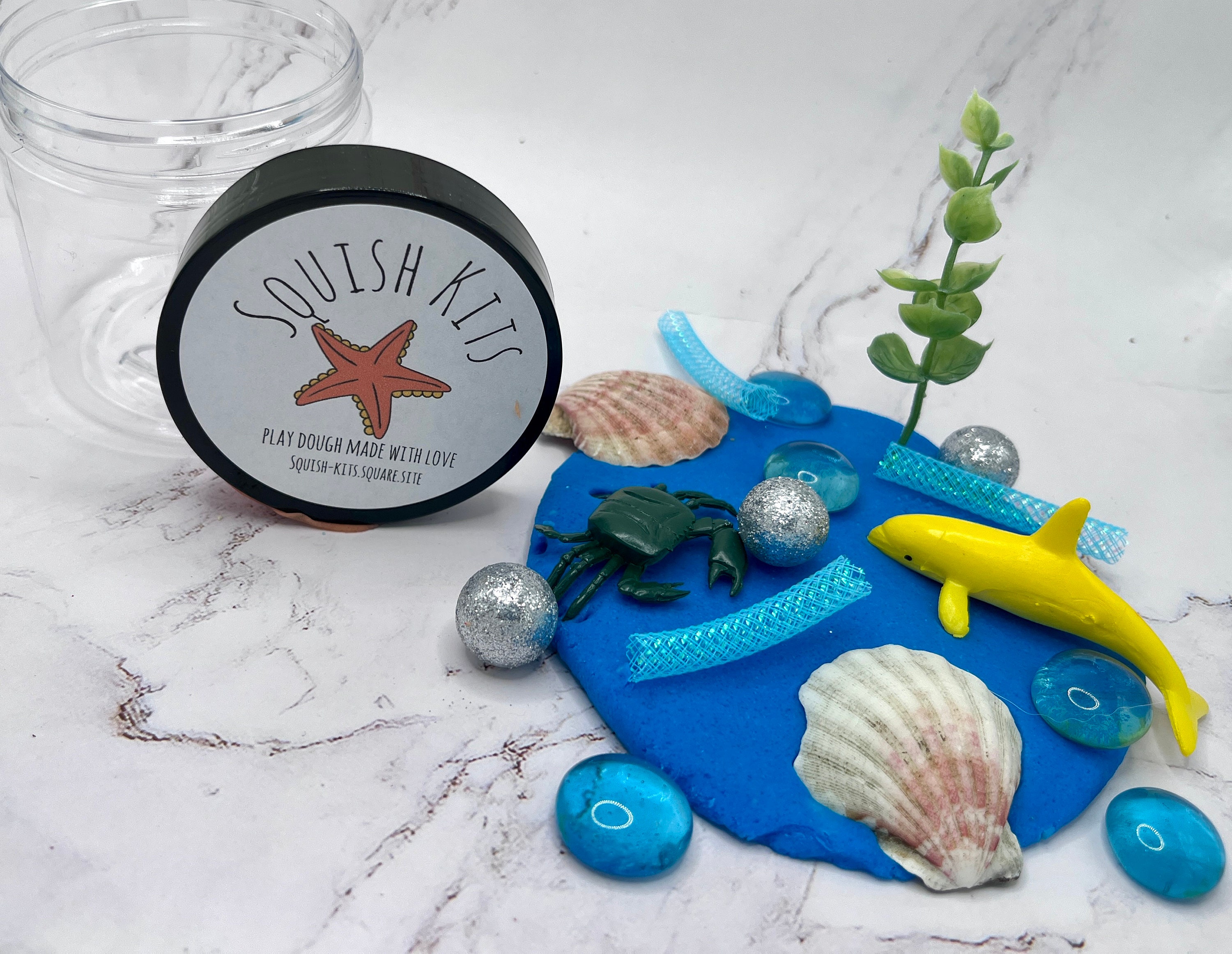 Ocean Sensory Dough Jar, Sensory Play, Mermaid Party Favor, Play Dough ...