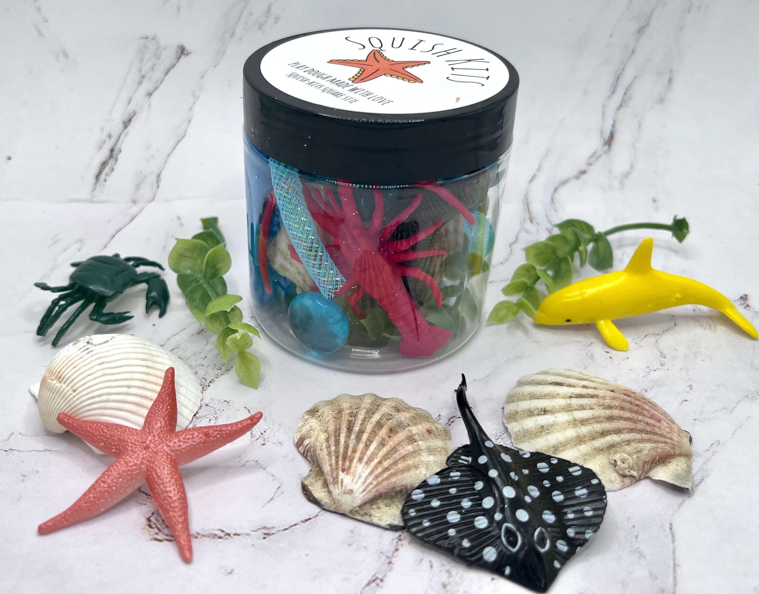 Ocean Sensory Dough Jar, Sensory Play, Mermaid Party Favor, Play Dough ...