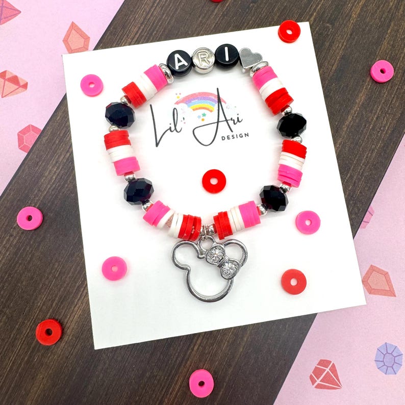 Minnie Mouse Charms Mouse Head Charm Minnie Rhinestone Bow Gold or ...