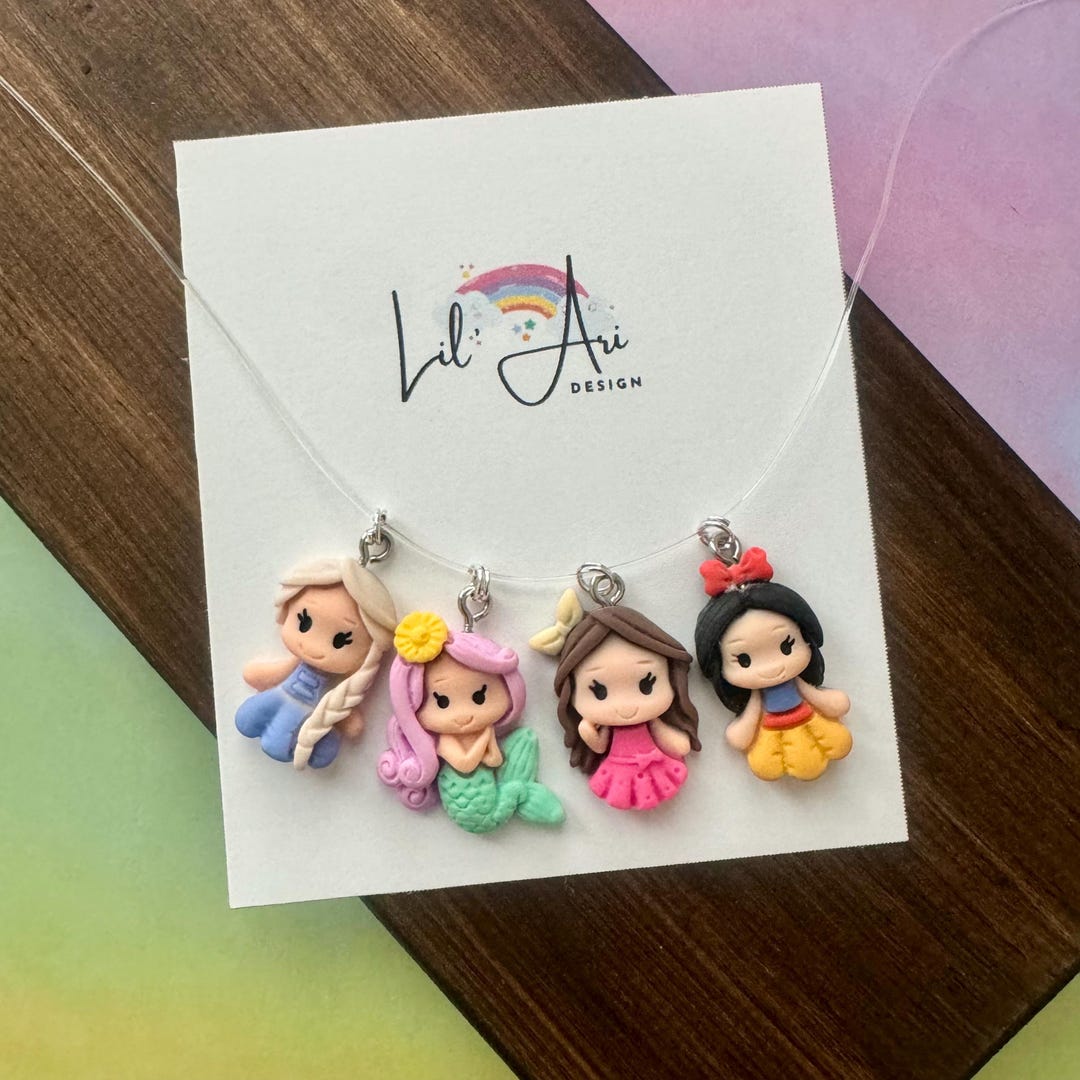Princess Doll Charms, Kawaii Polymer Clay Pendants, Flatback Cabochons ...