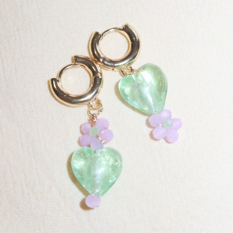 Pastel Garden Ear Collection floral Themed Earrings and Cuffs With Bow ...