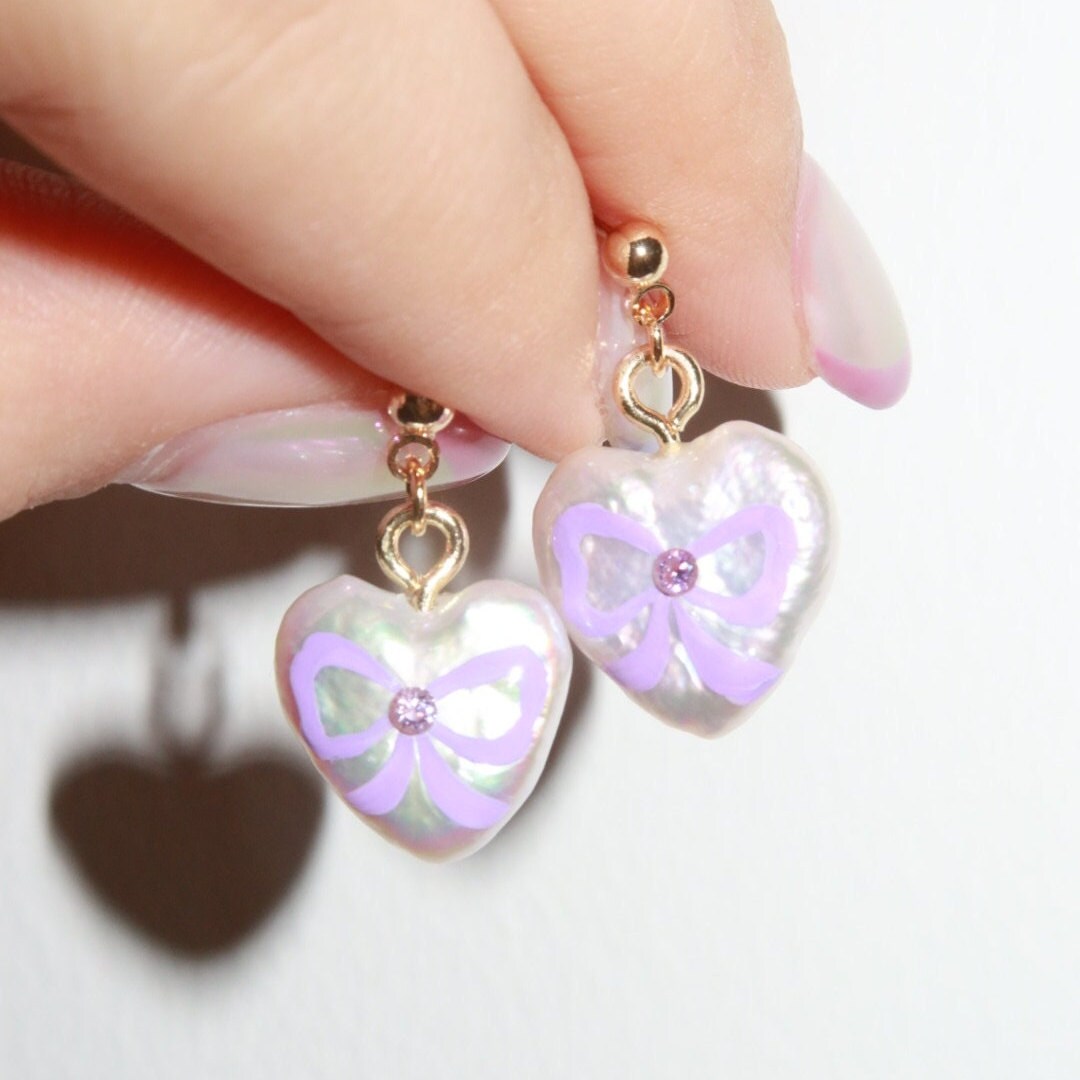 Pastel Garden Ear Collection floral Themed Earrings and Cuffs With Bow ...