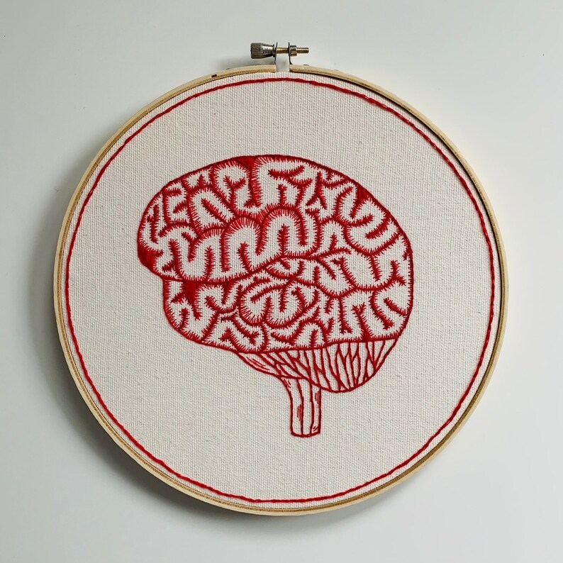 PDF Embroidery Pattern and Guide - Anatomical Brain | Instant Digital ...