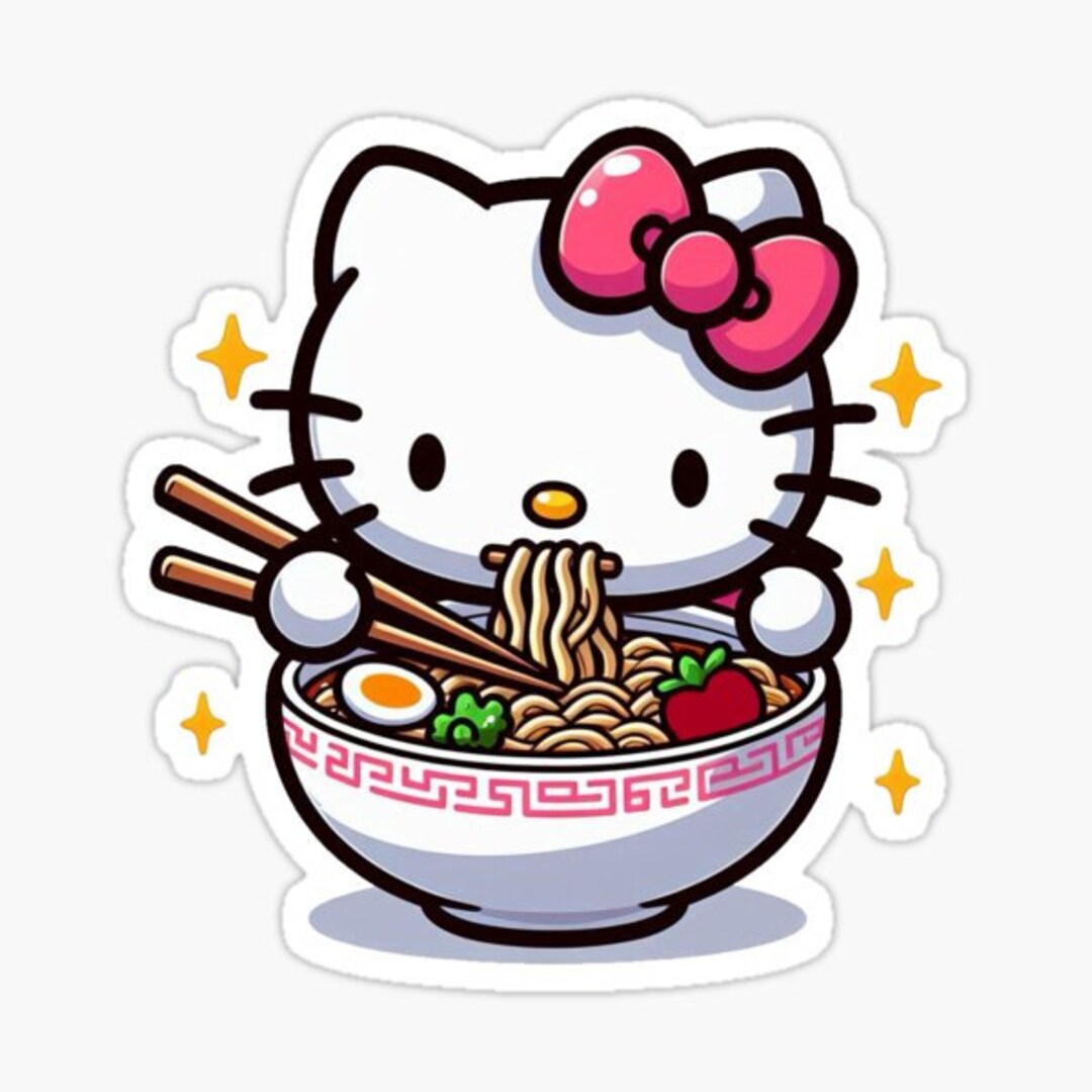 Hello Kitty Meme Noodles. Sticker - Etsy