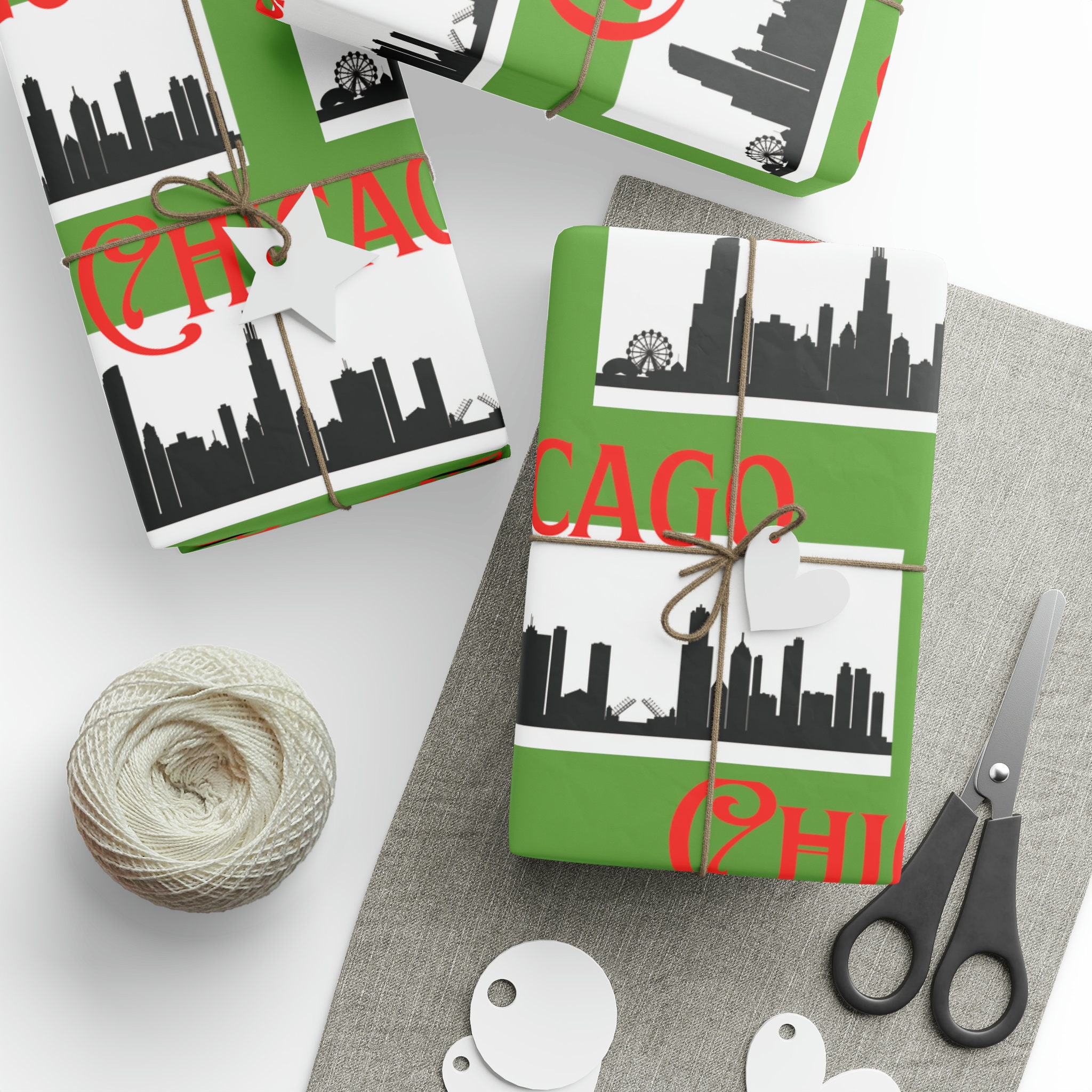 Chicago Skyline OG Wrapping Papers in Holiday Colors 30"x72" - Etsy