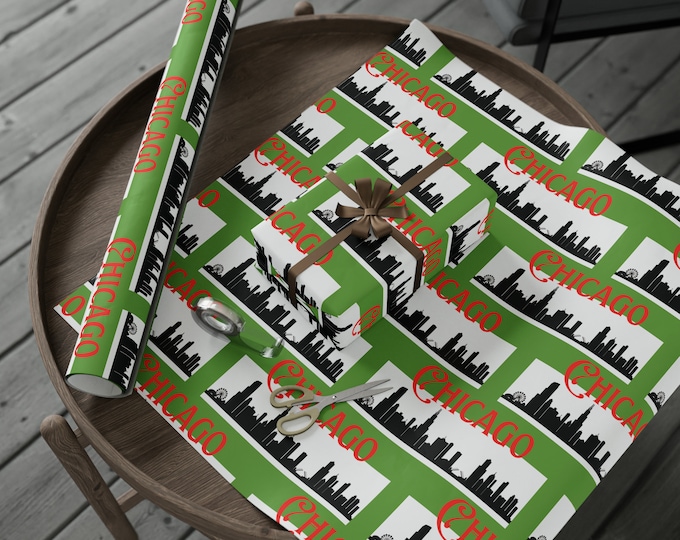 Chicago Skyline OG Wrapping Papers in Holiday Colors 30"x72" - Etsy