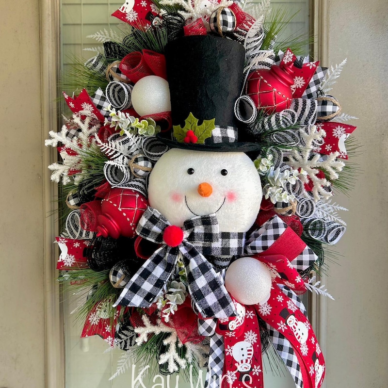 Snowman Head Wreath - Etsy