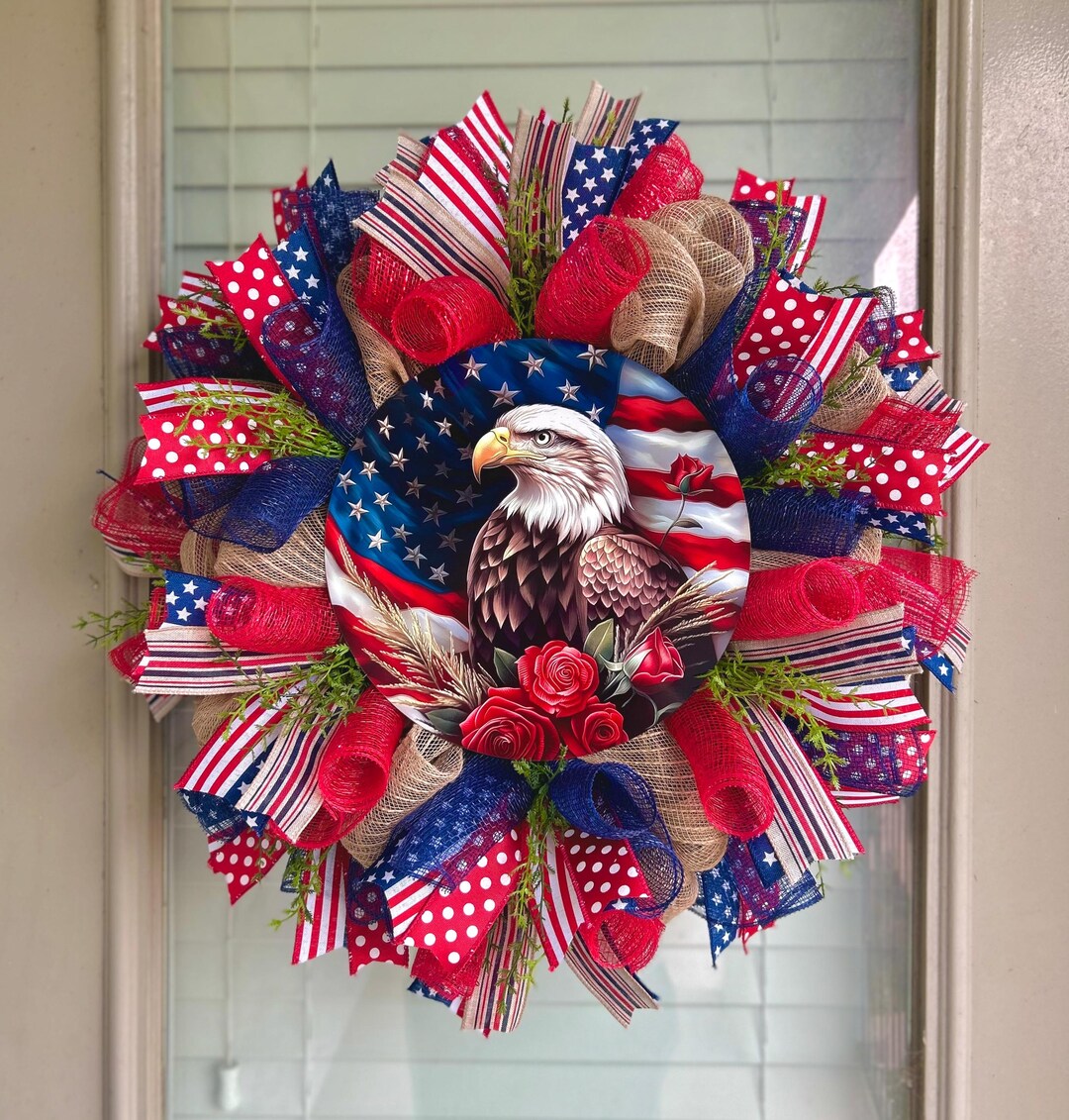 Patriotic Wreath, Patriotic Eagle Wreath, Eagle Wreath, Eagle Patriotic ...