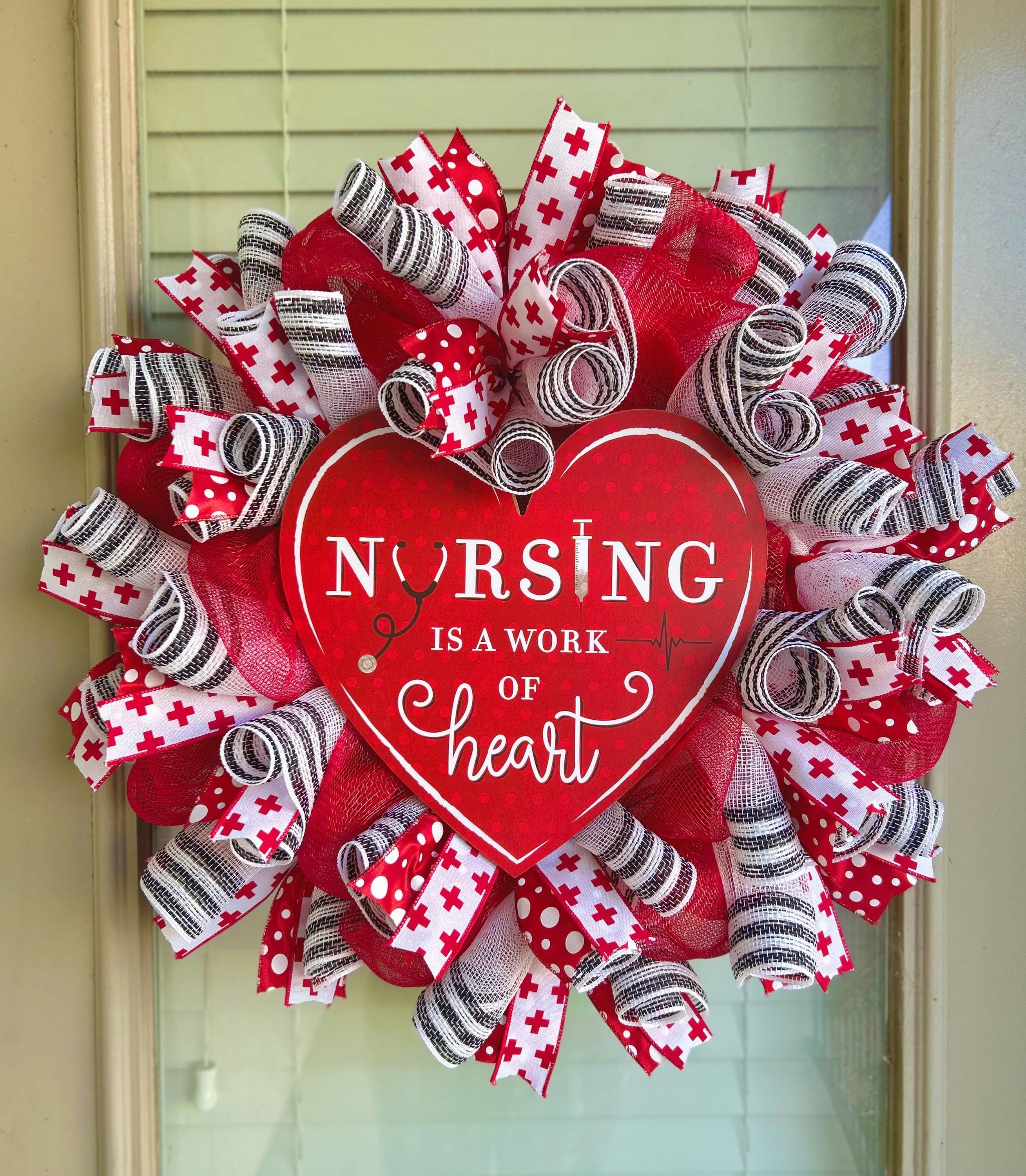Nurse Wreath, Doctor Wreath, Nursing Wreath, Nursing is a Work of Heart ...