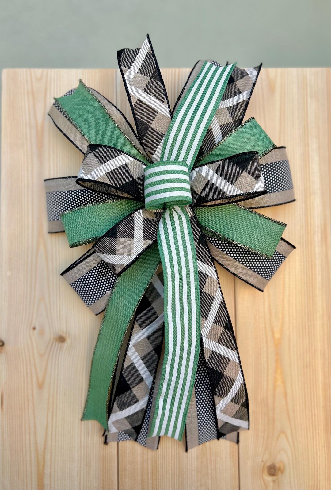 Everyday Bow, Farmhouse Bow, Black and Natural Bow, Bows for Wreaths ...