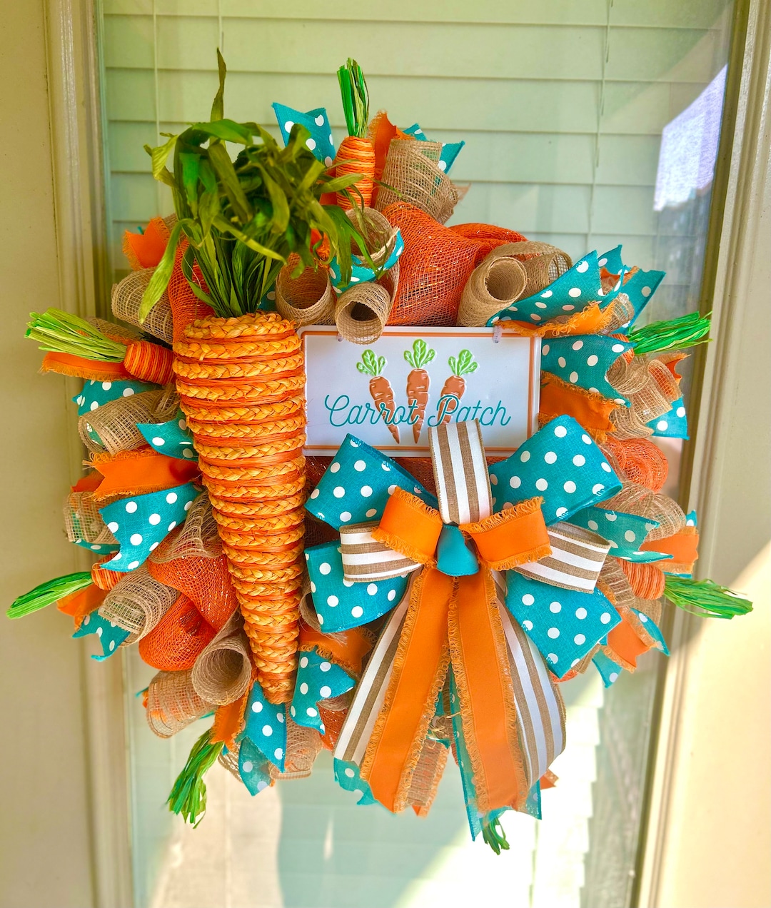 Carrot Patch Wreath, Easter Wreath, Carrot Easter, Easter Decor, Carrot ...
