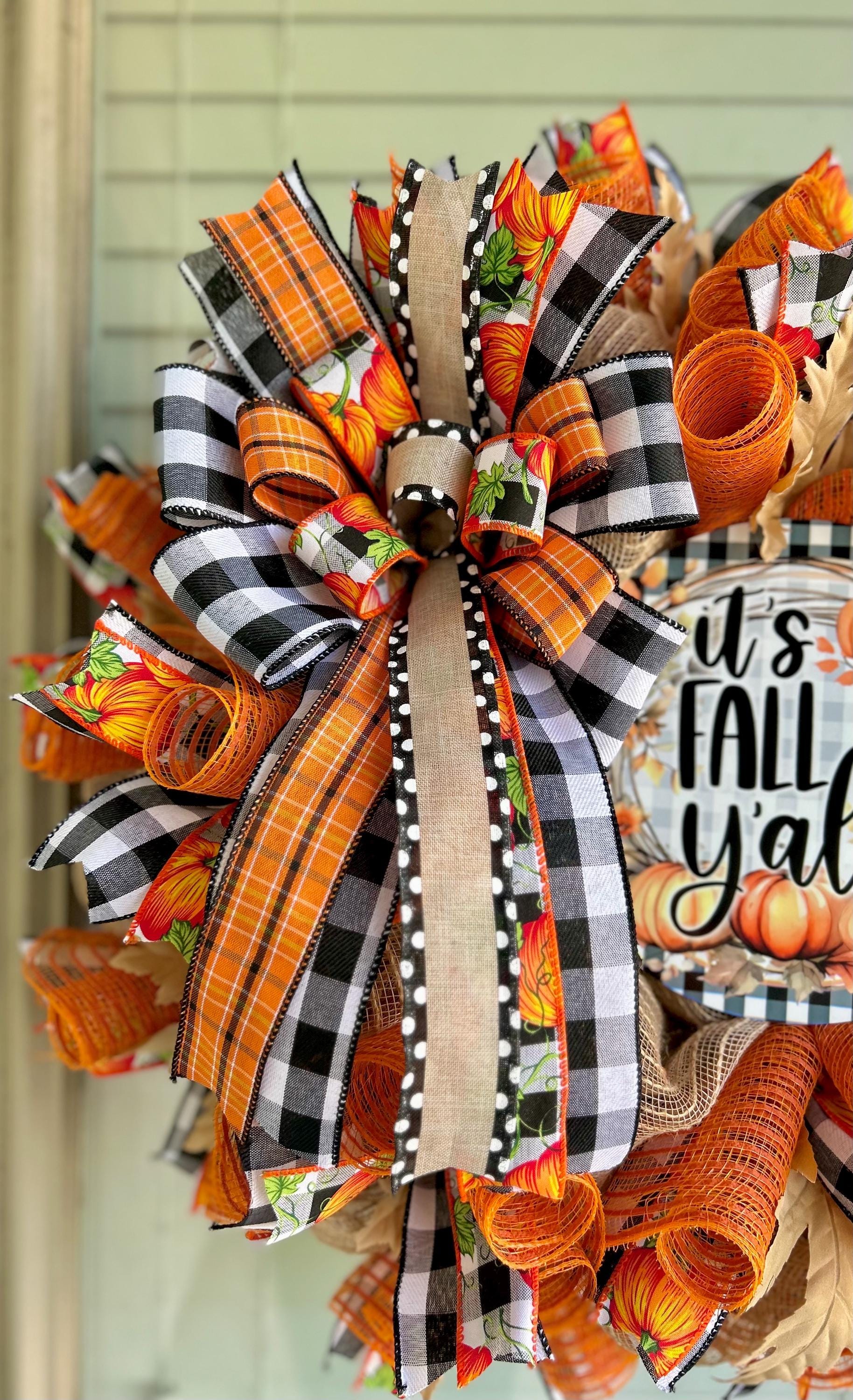 Fall Wreath, Plaid Fall Wreath, Buffalo Plaid Fall Wreath, Fall Wreaths ...