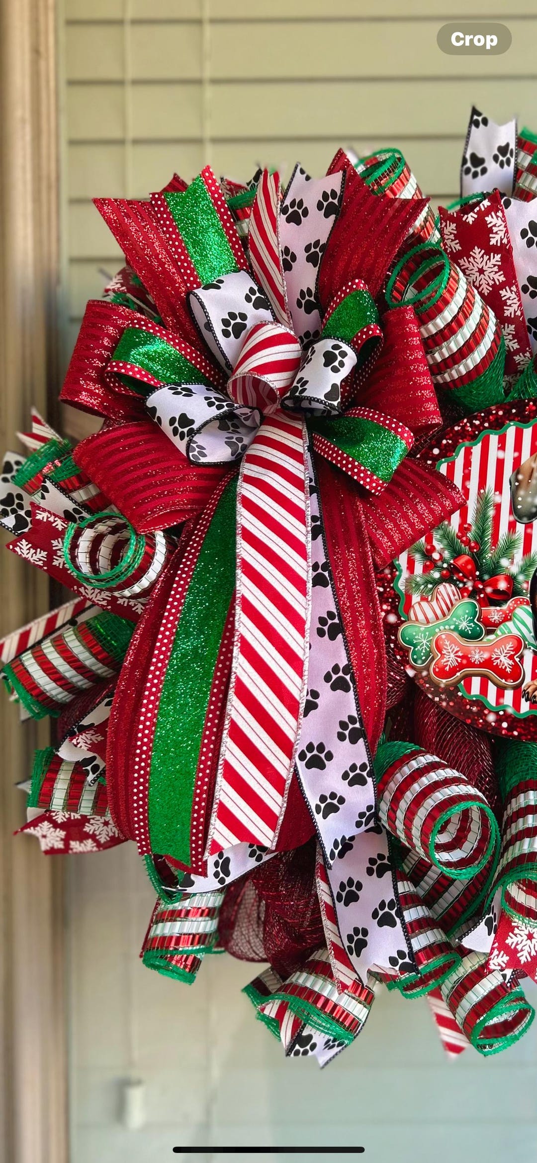 Christmas Dog Bow, Christmas Paw Print Bow - Etsy