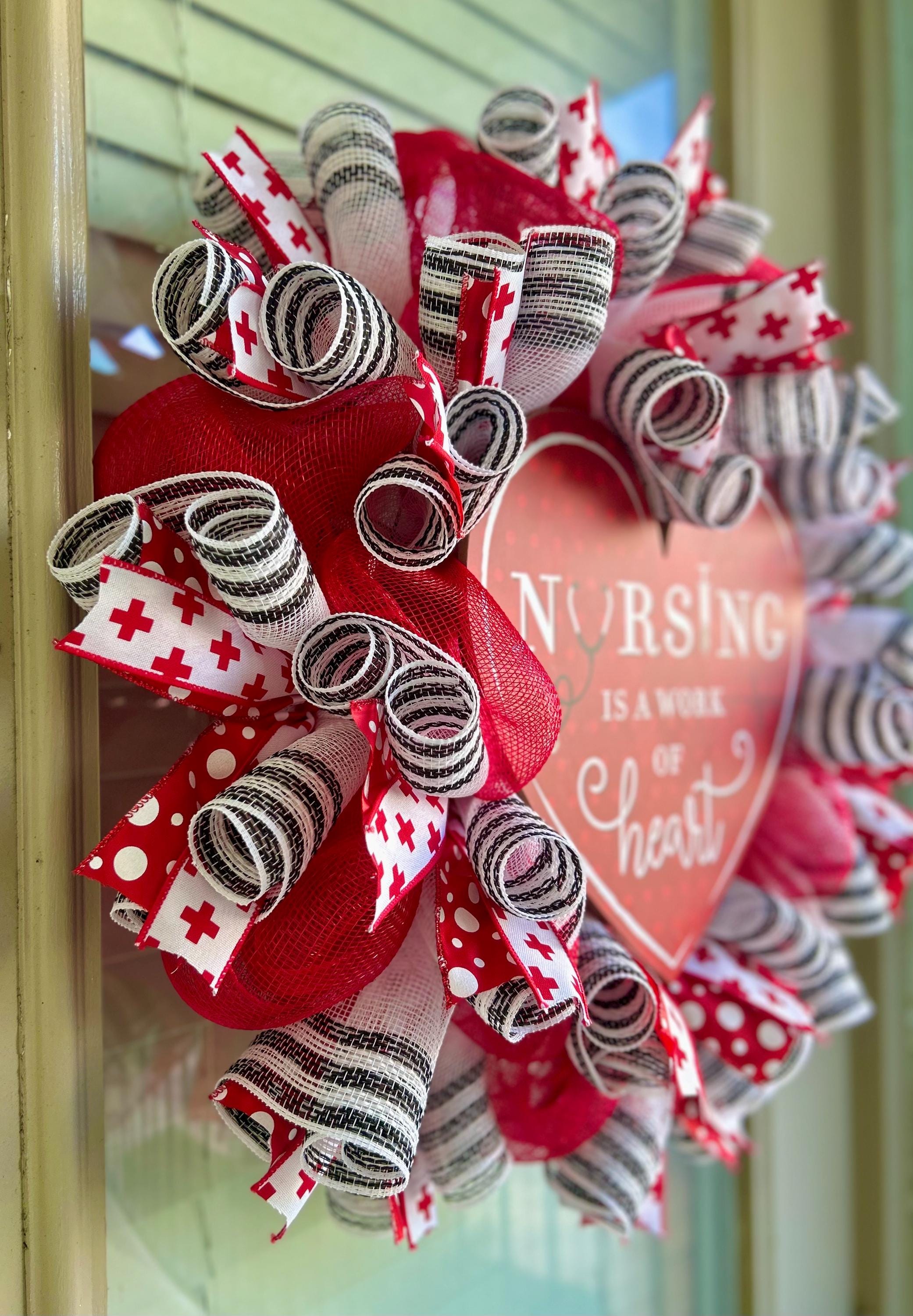 Nurse Wreath, Doctor Wreath, Nursing Wreath, Nursing is a Work of Heart ...