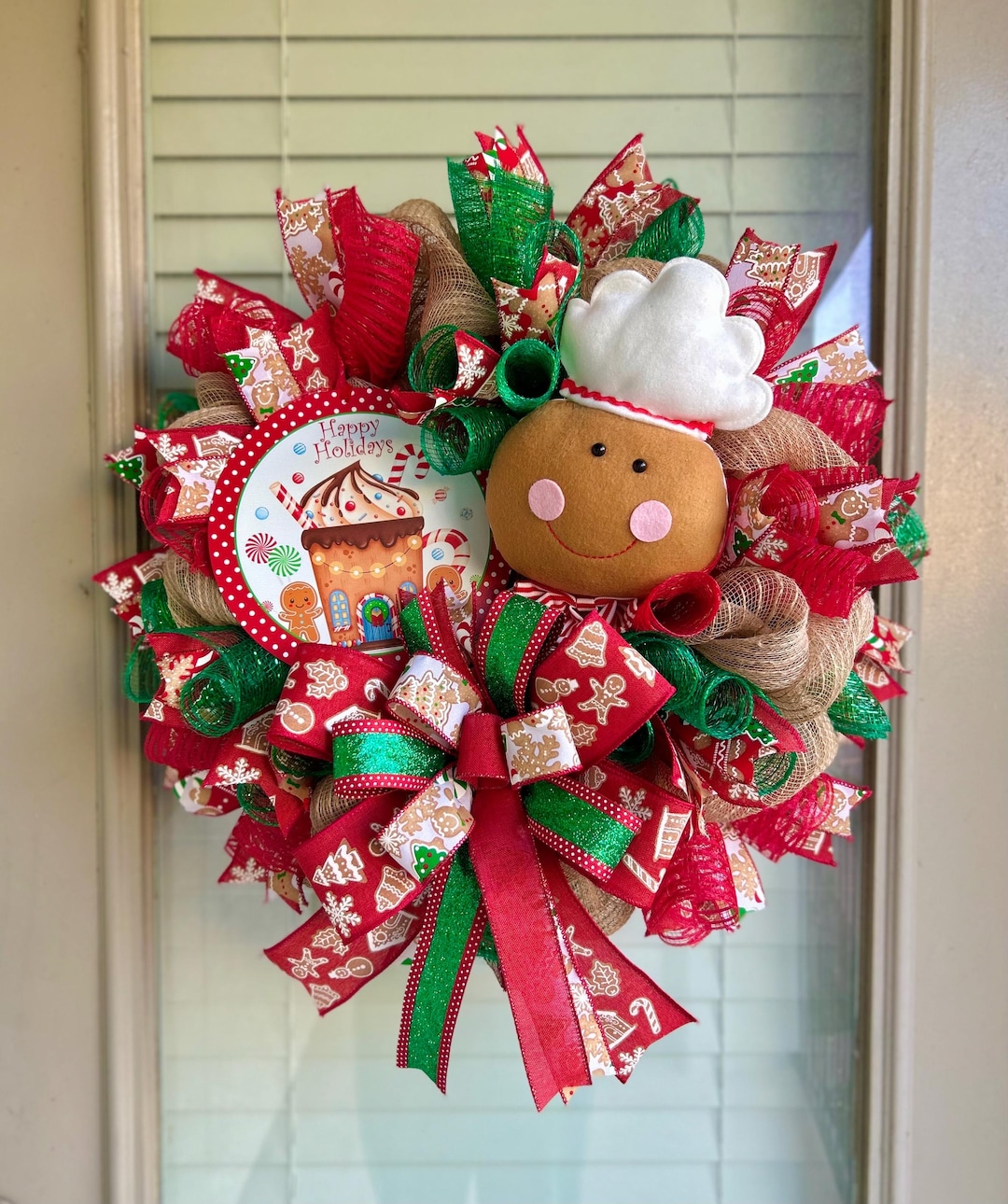 Gingerbread Wreath, Christmas Gingerbread Wreath, Gingerbread Christmas ...