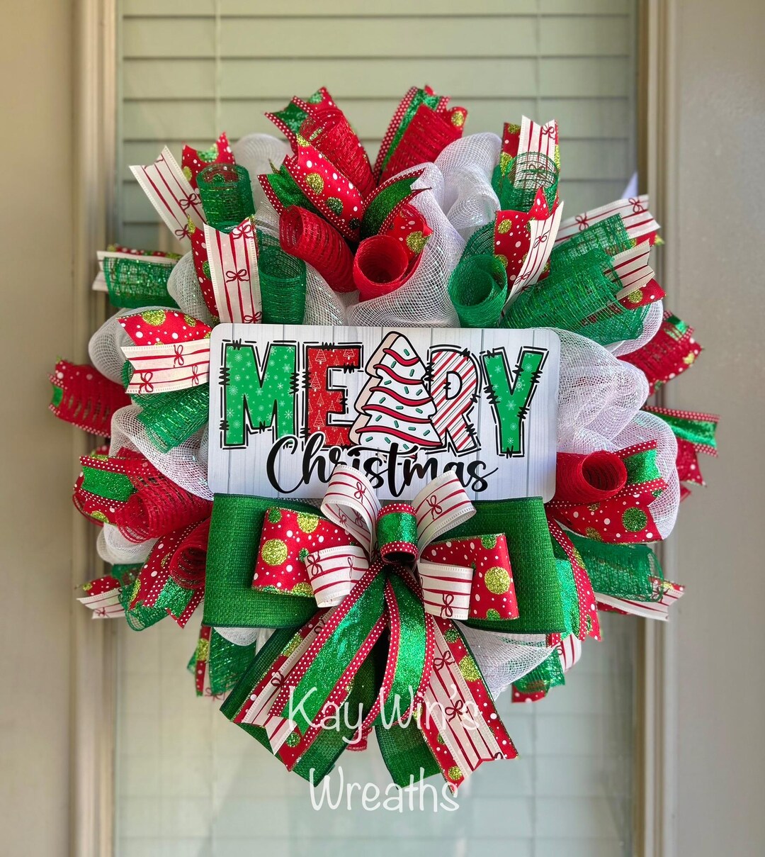 Christmas Wreath, Merry Christmas Wreath, Cupcake Wreath, Christmas ...