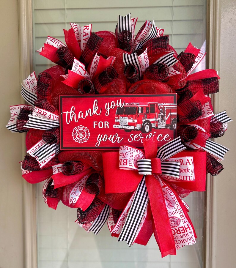 Firefighter Wreath, Firemen Wreath, Firefighter Hero Wreath ...