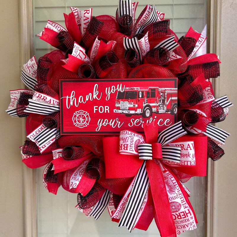 Firefighter Wreath - Etsy