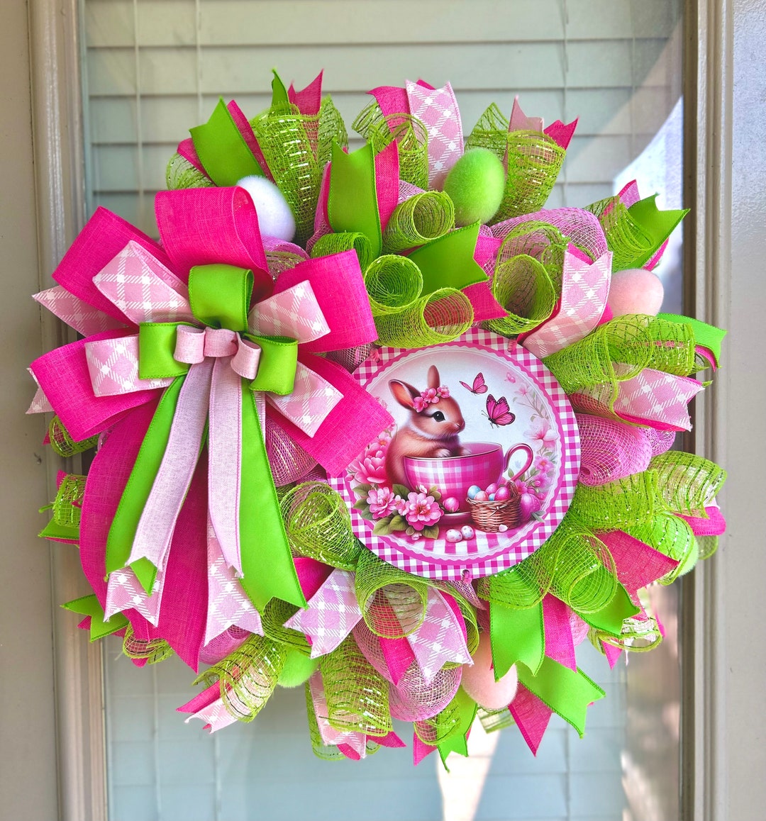 Easter Wreath, Easter Front Door Decor, Bunny Wreath, Easter Decor ...